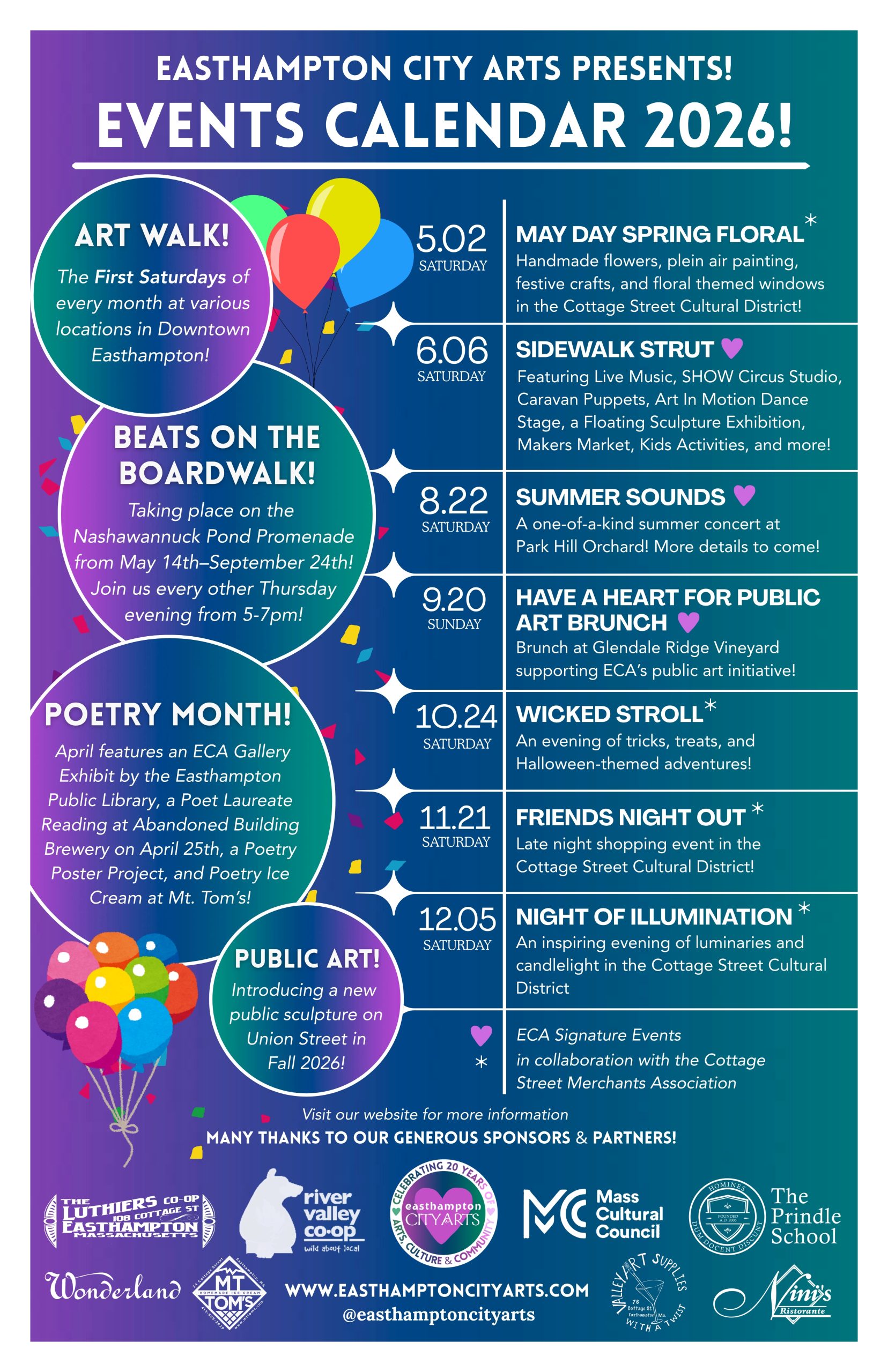 ECA Events Calendar 2026 | Easthampton City Arts